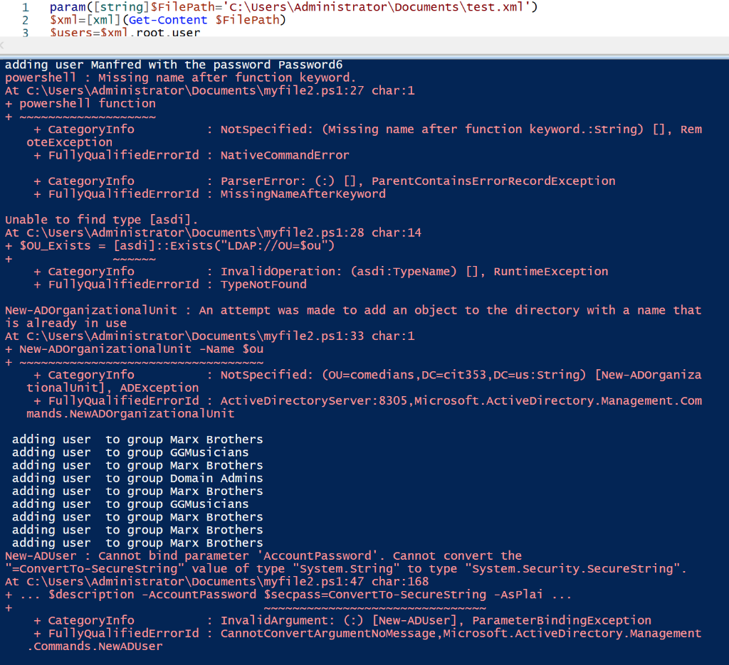 The code above is trying to create a new user account | Chegg.com