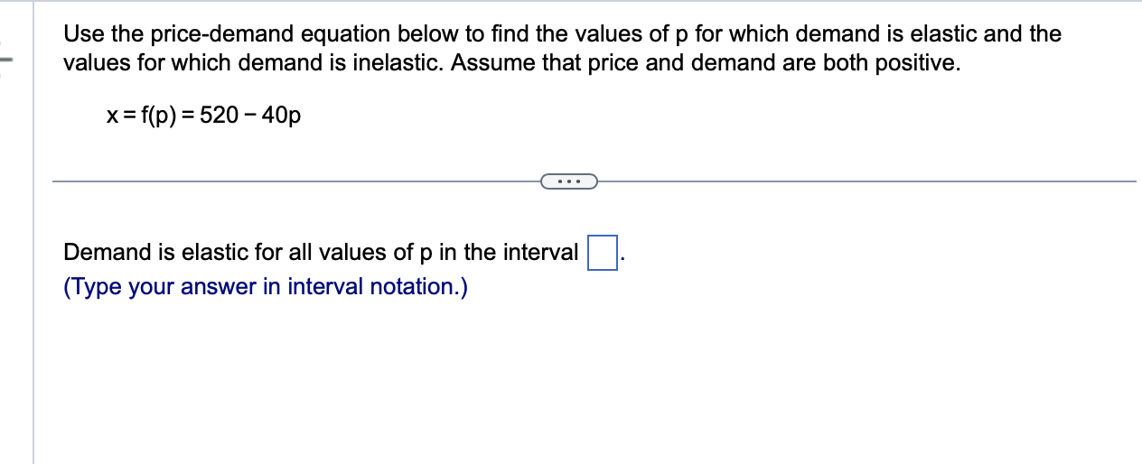 Solved Use the price-demand equation below to find the | Chegg.com