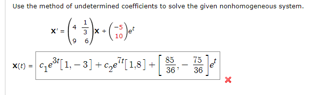 Solved Use method of undetermined coefficients to solve the | Chegg.com