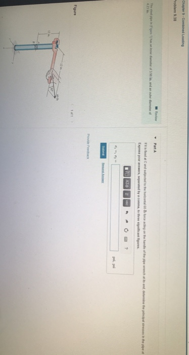 Solved E MCH 213-Spring 2019 Chapter 9-Combined Loading | Chegg.com