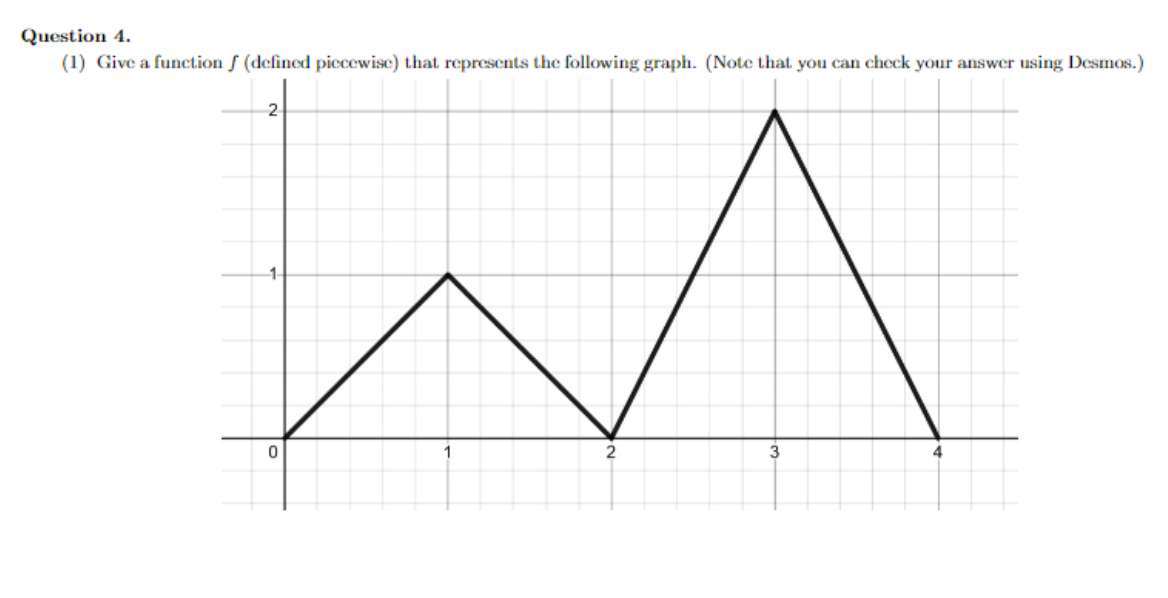 Solved Question 4. (1) Give a function ∫ (defined piecewise) | Chegg.com