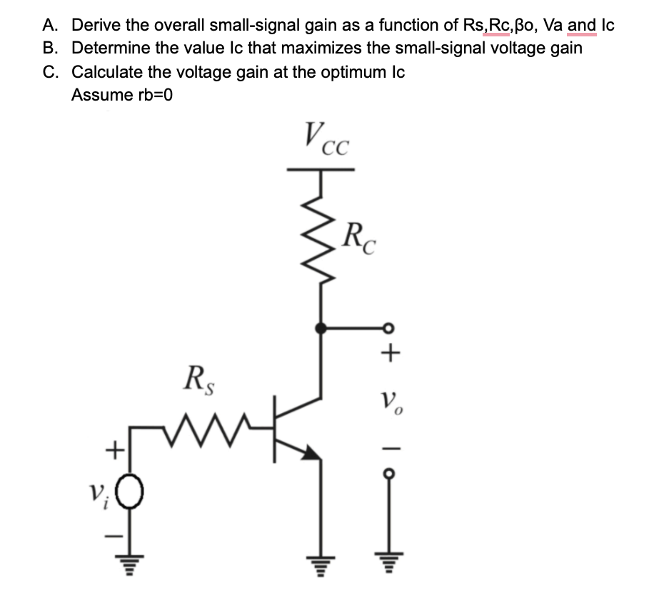 Solved A. Derive the overall small-signal gain as a function | Chegg.com