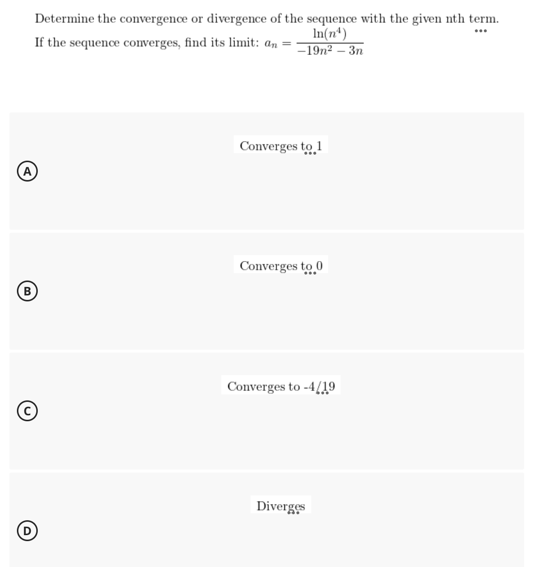 Solved Determine the convergence or divergence of the | Chegg.com
