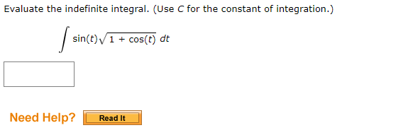 Solved Evaluate the indefinite integral. (Use C ﻿for the | Chegg.com