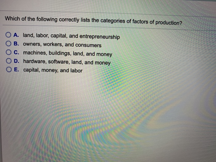 Solved Which of the following correctly lists the categories | Chegg.com