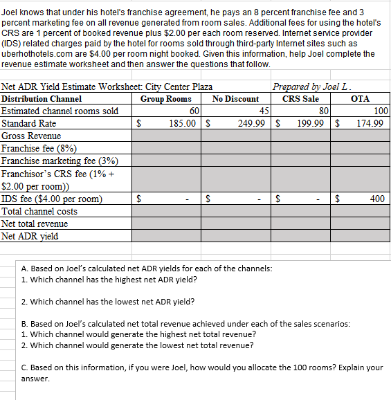 Solved Fill in the gray blanks for Excel. | Chegg.com