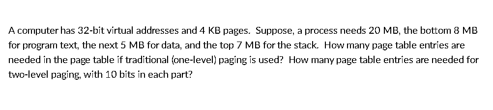Solved A computer has 32-bit virtual addresses and 4 KB | Chegg.com
