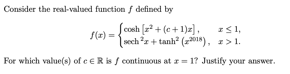 Solved Consider the real-valued function f defined by f(x) = | Chegg.com