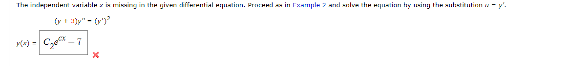 Solved The independent variable x is missing in the given | Chegg.com