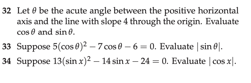 Solved 32 Let θ be the acute angle between the positive | Chegg.com