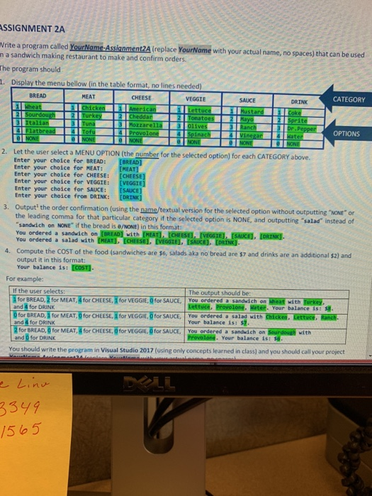 Solved ASSIGNMENT 2A Vrite a program called | Chegg.com