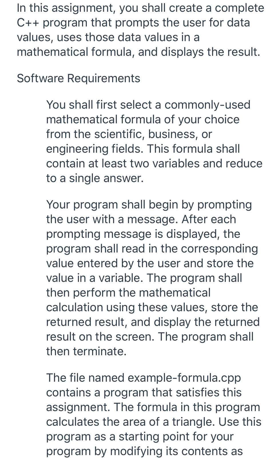 Solved In this assignment, you shall create a complete C++ | Chegg.com