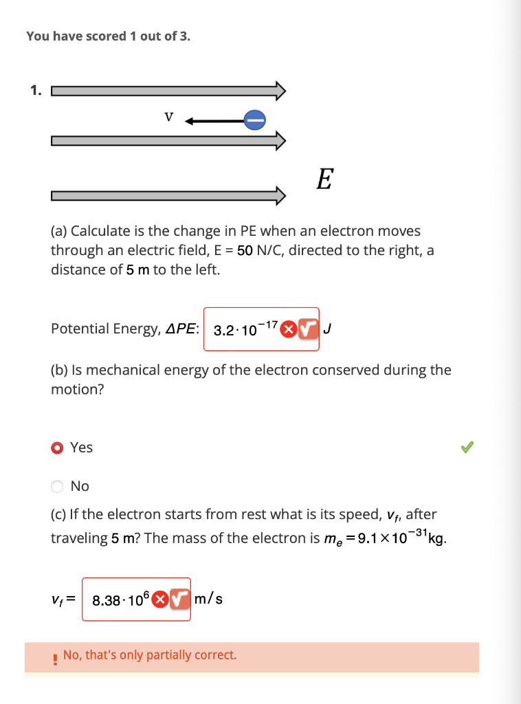 Solved You have scored 1 out of 3. (a) Calculate is the | Chegg.com