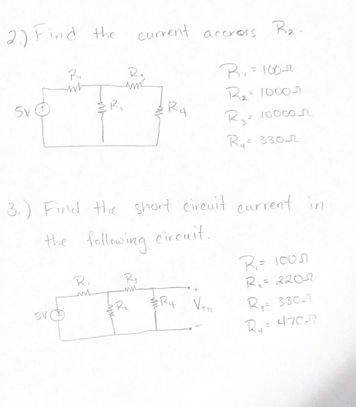 Solved ..) Find the voltage across R. in the voltage dirider | Chegg.com