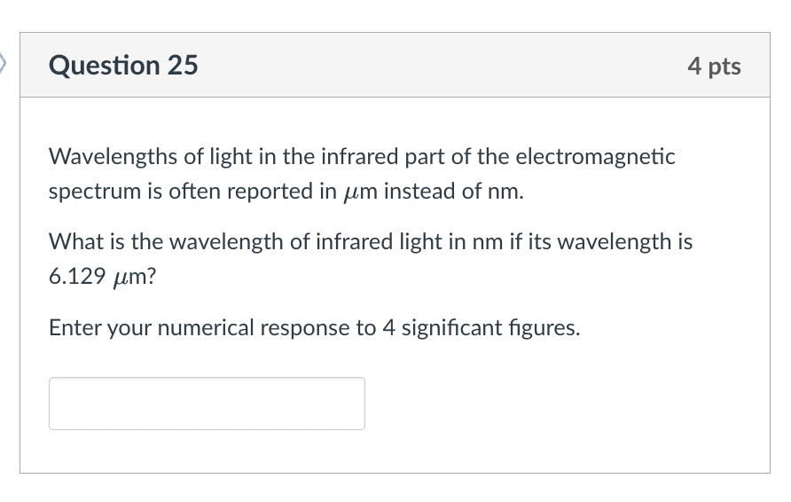 Solved Wavelengths of light in the infrared part of the | Chegg.com
