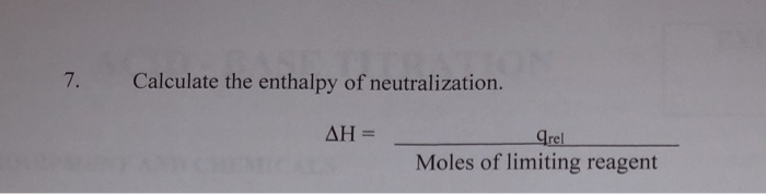 Solved B. Determination of the Enthalpy of Neutralization | Chegg.com
