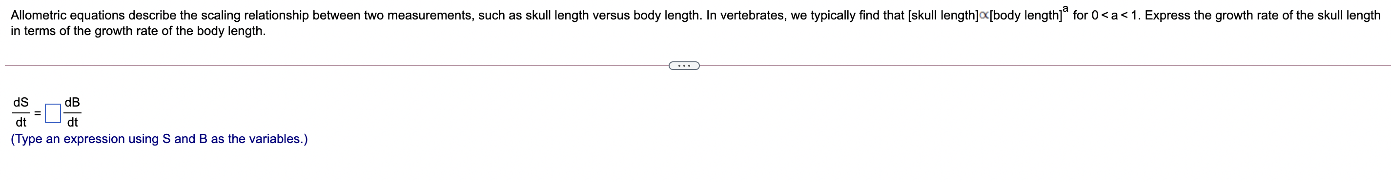 Solved Allometric equations describe the scaling | Chegg.com Solved Allometric equations describe the scaling | Chegg.com