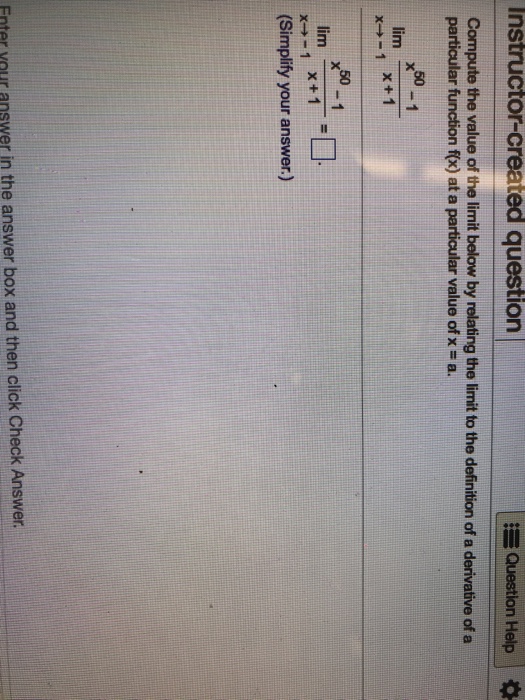 Solved Instructor-created question Question Help Compute the | Chegg.com
