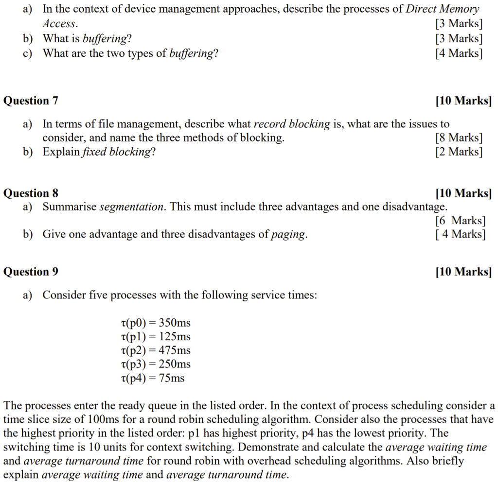 Solved a) What is a semaphore? [3 Marks] b) Give details of | Chegg.com