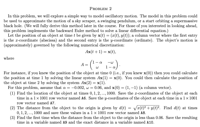 Solved - CZ -W PROBLEM 2 In this problem, we will explore a | Chegg.com