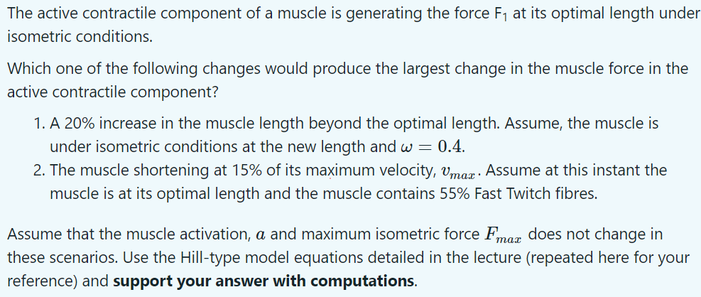 The active contractile component of a muscle is | Chegg.com