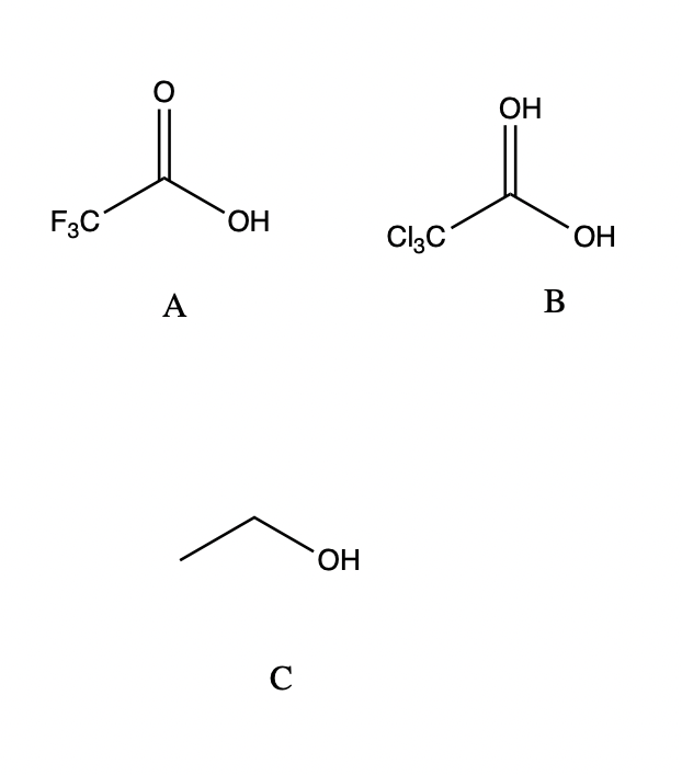 Solved о ОН і F3C ОН CISC ОН A B ОН С | Chegg.com
