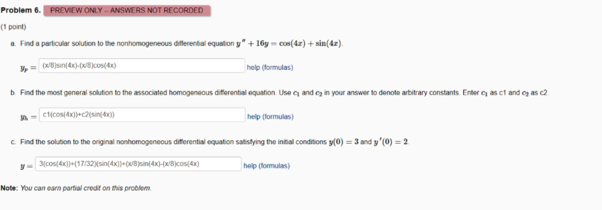 Solved Problem 6. PREVIEW ONLY - ANSWERS NOT RECORDED (1 | Chegg.com