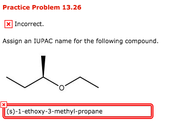 Solved Practice Problem 13.26 Incorrect Assign an IUPAC name | Chegg.com