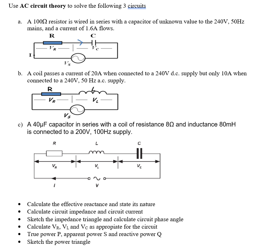 Solved Use AC circuit theory to solve the following 3 | Chegg.com