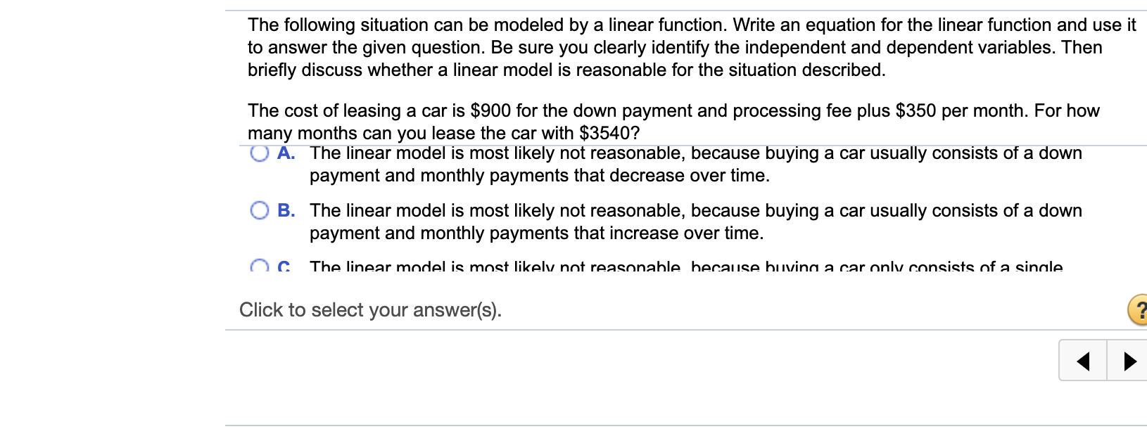 Solved The Following Situation Can Be Modeled By A Linear