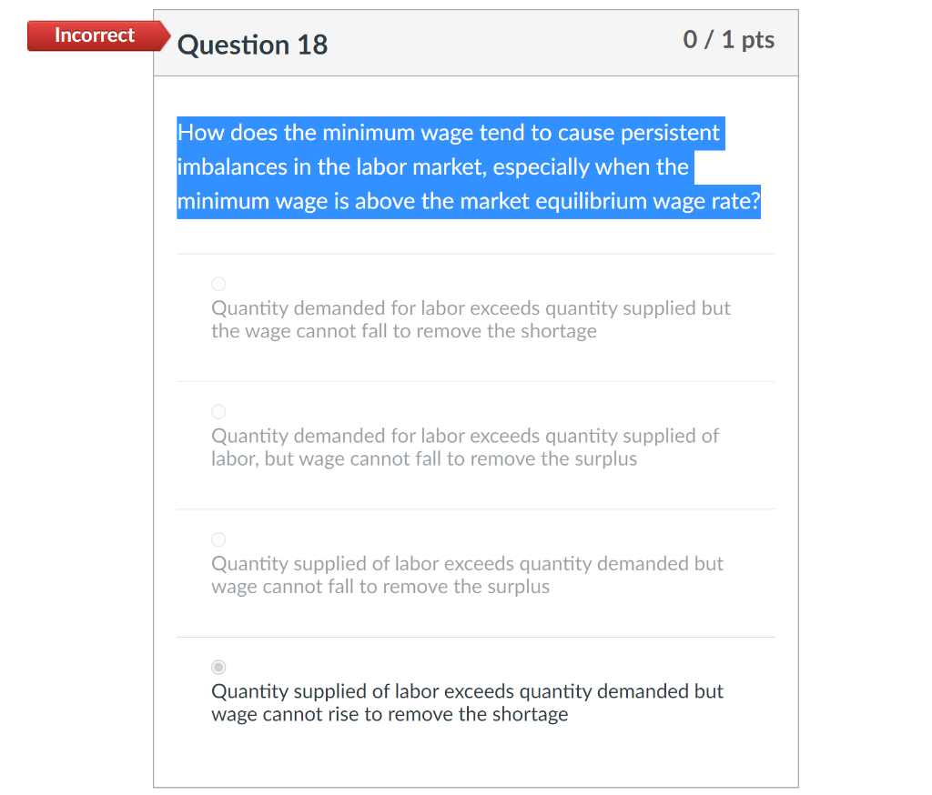 Solved Incorrect Question 18 0/ 1 pts How does the minimum | Chegg.com