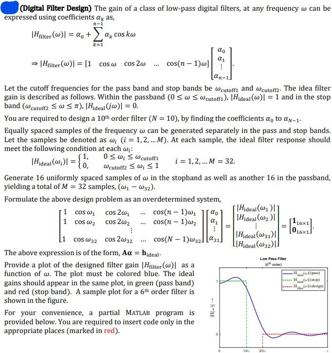 Digital Filter Design The Gain Of A Class Of 