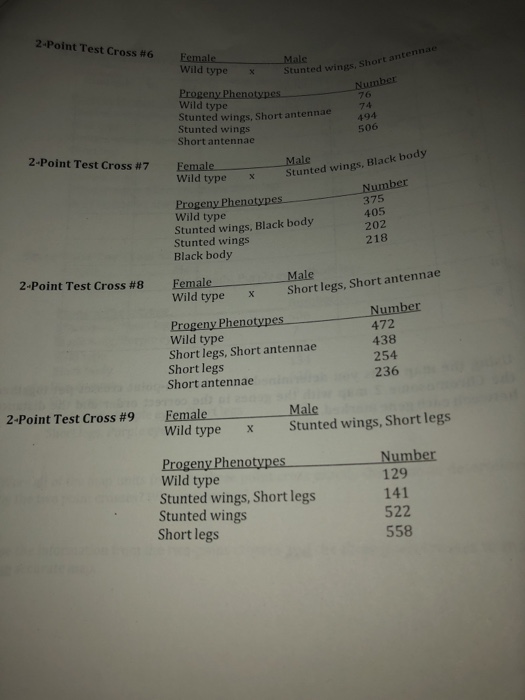 2-Point Test Cross #1 Wild typeShort legs, Purple | Chegg.com