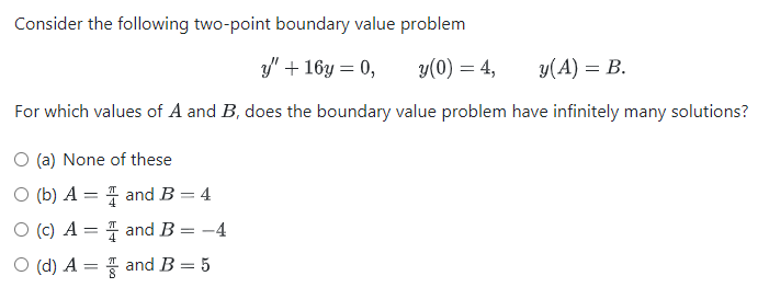 Solved Consider the following two-point boundary value | Chegg.com