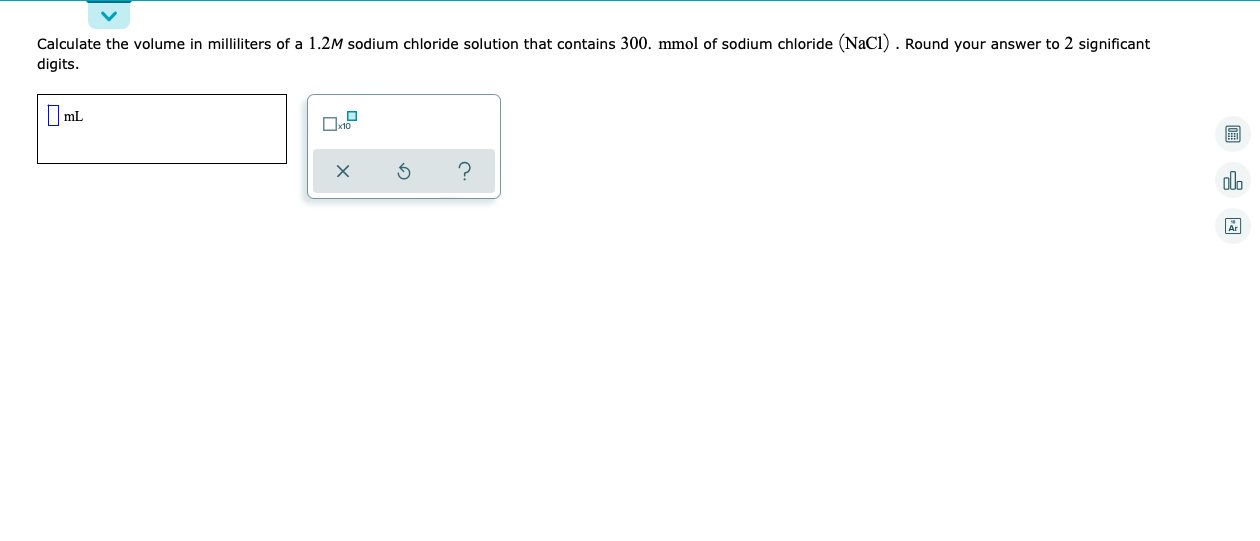 Solved Calculate the volume in milliliters of a 1.2M sodium | Chegg.com