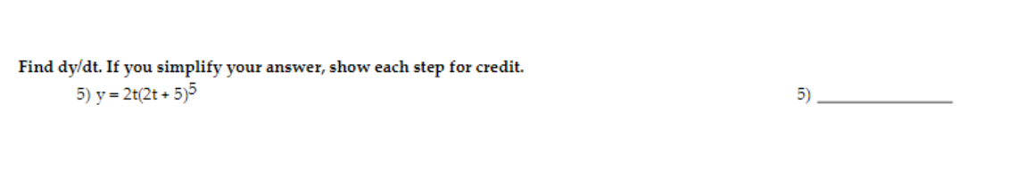 Solved Find dy/dt. If you simplify your answer, show each | Chegg.com