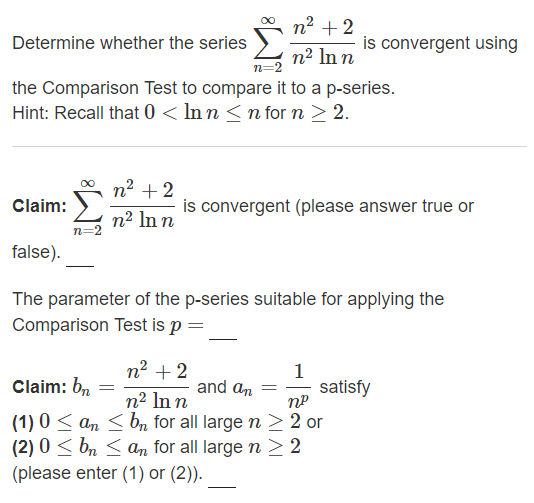 Solved n +2 Determine whether the series is convergent using | Chegg.com