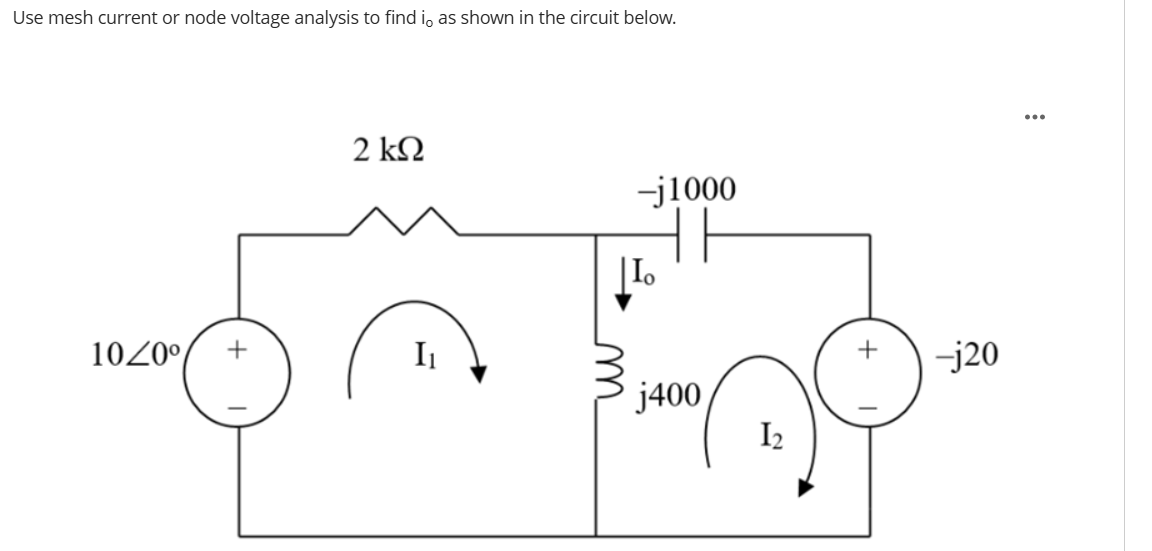 Solved Use mesh current or ﻿node voltage analysis to ﻿find | Chegg.com