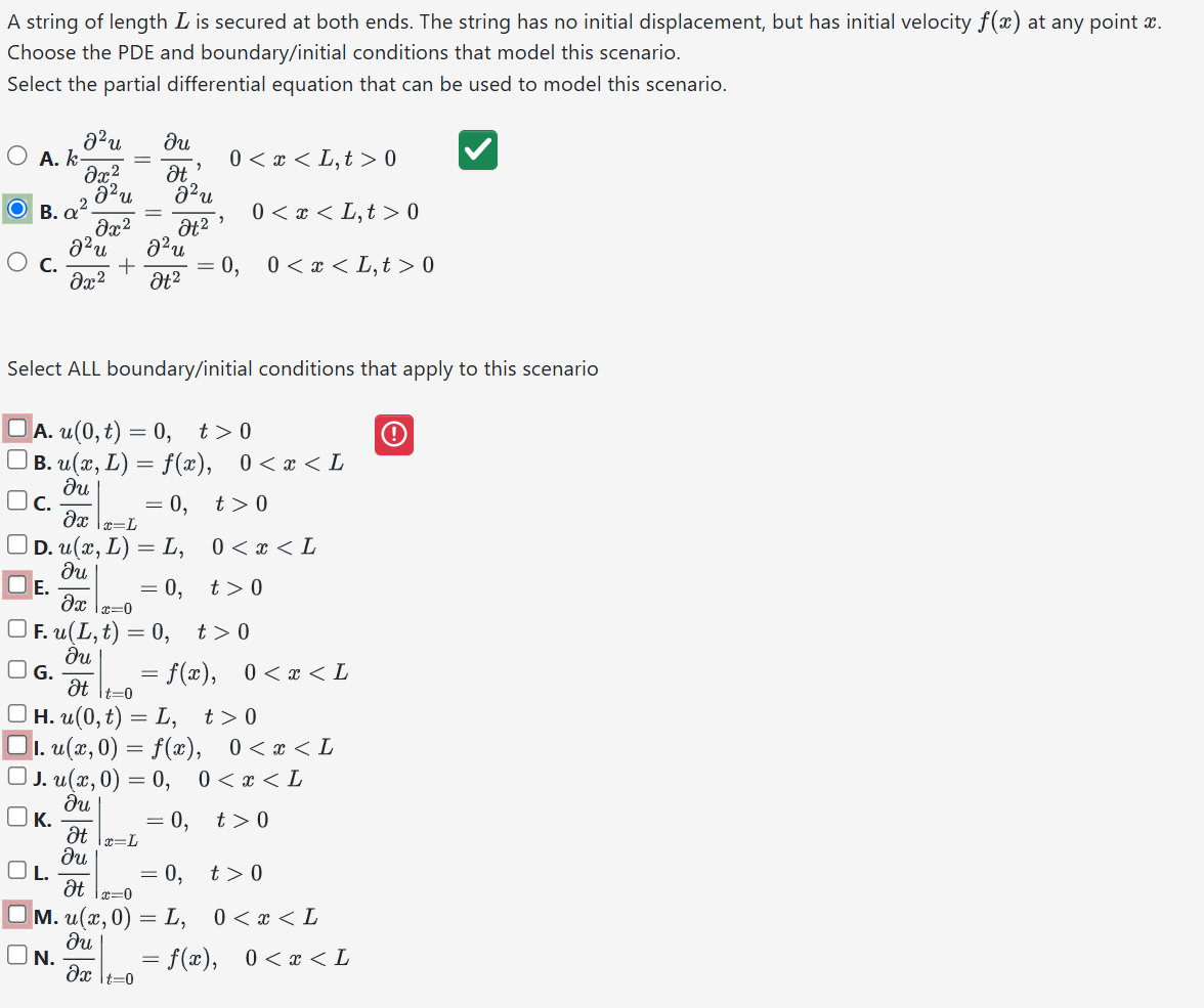 Solved A string of ﻿length L is ﻿secured at ﻿both ends. The | Chegg.com