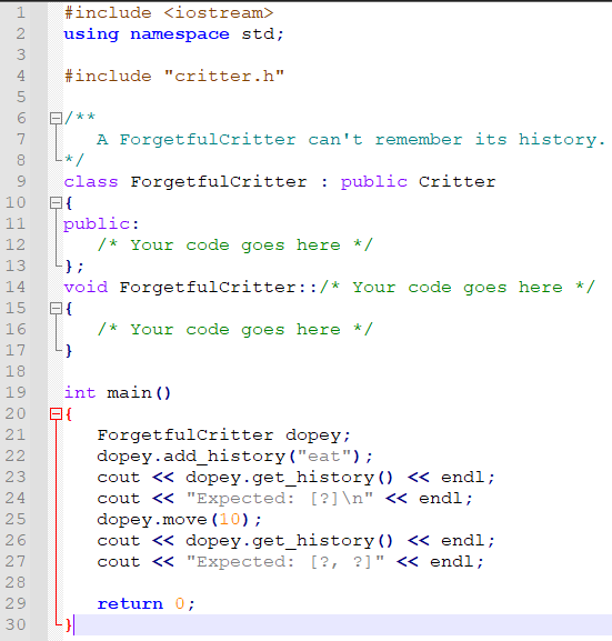 Solved A ForgetfulCritter can't remember its | Chegg.com