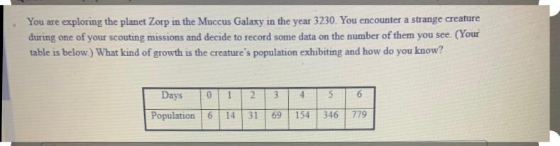 Solved You are exploring the planet Zorp in the Muccus | Chegg.com