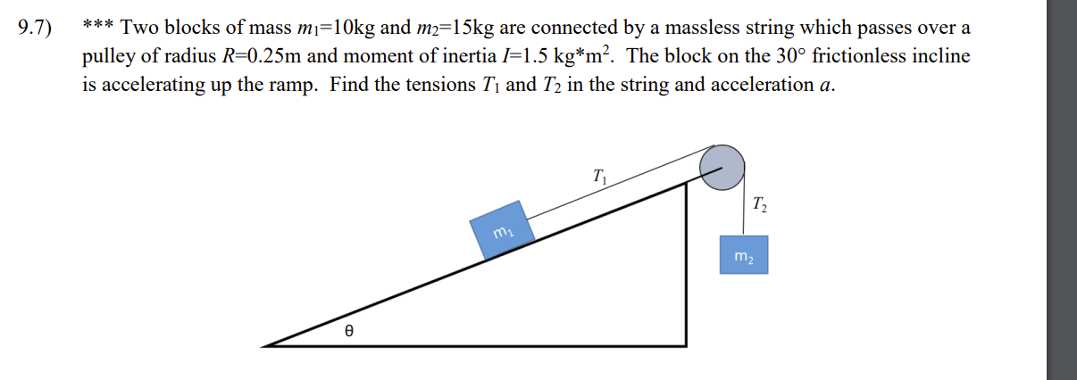 Solved *** Two blocks of mass m1=10 kg and m2=15 kg are | Chegg.com