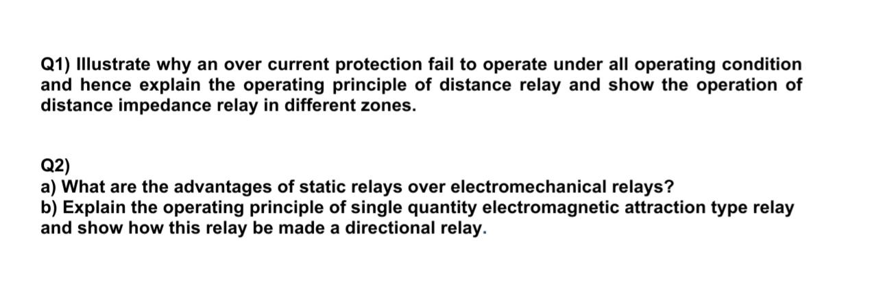 Solved Q1) Illustrate why an over current protection fail to | Chegg.com