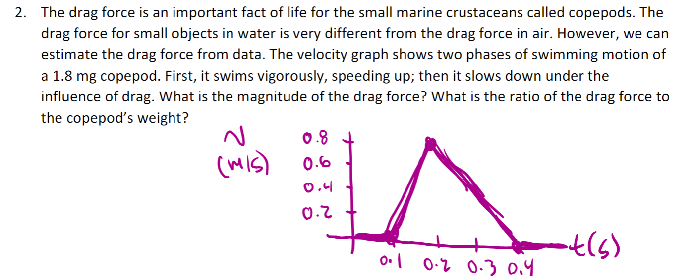 Solved 2 The Drag Force Is An Important Fact Of Life For