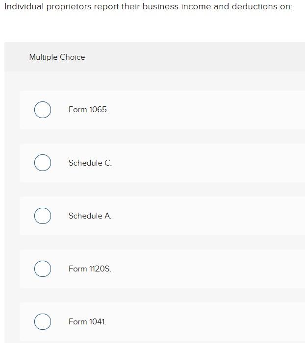 Solved Individual proprietors report their business income | Chegg.com