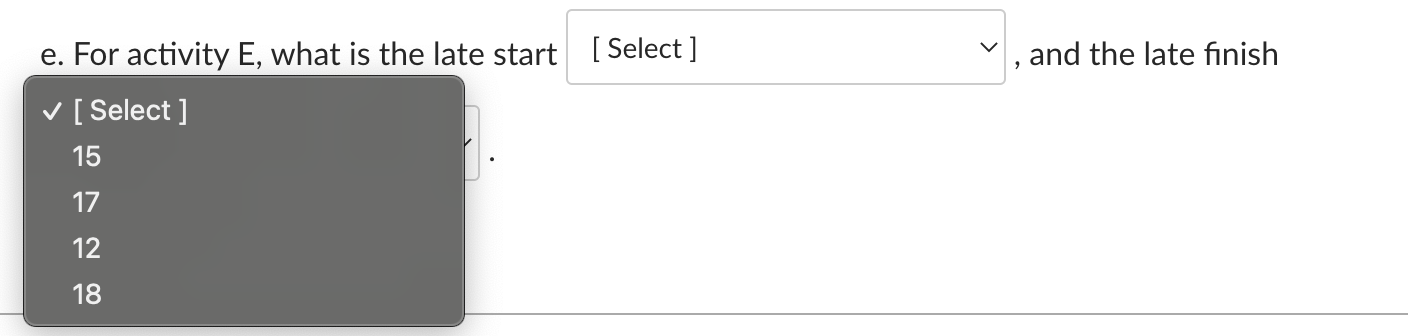 Solved Given the project within the table below, calculate | Chegg.com