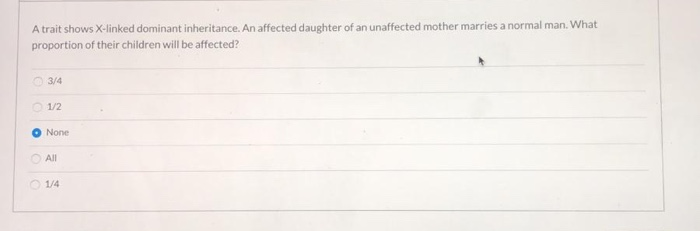 Solved A trait shows X-linked dominant inheritance. An | Chegg.com