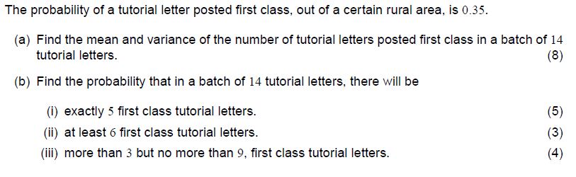 Solved The probability of a tutorial letter posted first | Chegg.com