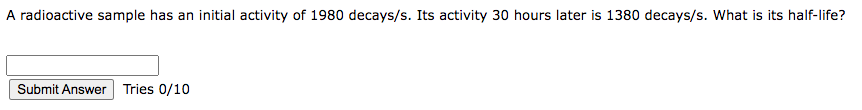 Solved A radioactive sample has an initial activity of 1980 | Chegg.com