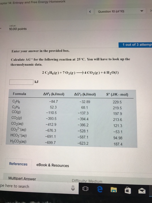 Solved Calculate Delta G degree for the following reaction | Chegg.com